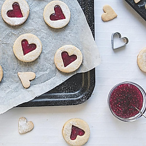 Mikim Mini Cookie Cutters Heart Round Flower Star, 12Pcs Cookie Cutters Shapes Set Stainless Steel Fruit Veggie Cutter, Small Metal Biscuit Cutter Molds for Baking