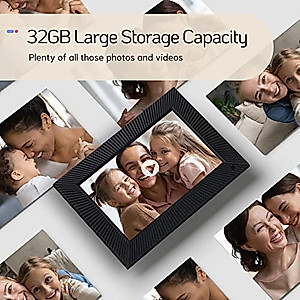 NexFoto 32GB Digital Photo Frame 10.1 Inch, WiFi Digital Picture Frame with HD Display, IPS Touch Screen, Easy to Share Photos Video via App, Auto-Rotate, Wall-Mountable, Gift for Grandparents