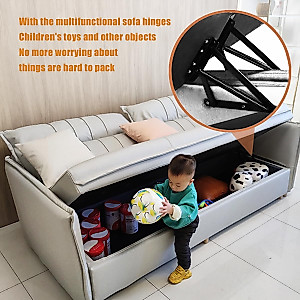 ANTEISI Large Lift and Up Hinges,Sized Sofa Bed Storage Lifting Hinge,Lift Up Storage Bed Hinges,Storage Box Hinges Lifting Storage Bed Sofa Hinges,Lift Up Hinges Mechanism,Hinges Heavy Duty