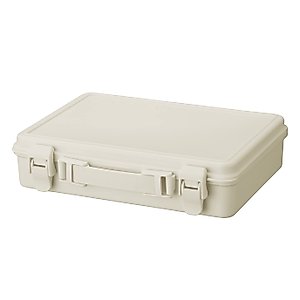 Tenma Lightweight and Easy to Handle Plastic Storage Box, Perfect for B5 Size Notebooks, Sewing Box, Small Items, Hakot, Off-White, Width 11.4 x Depth 9.1 x Height 2.8 inches (29 x 23 x 7 cm) [Size:
