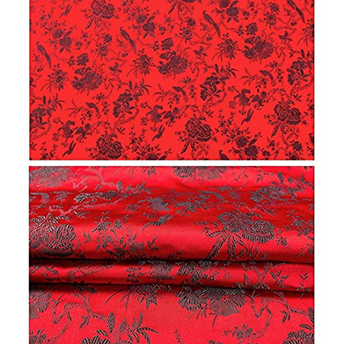 GOONSDS Damask Satin Brocade Jacquard Fabric Costume Upholstery Furniture Clothing Material 75Cmx50cm,F