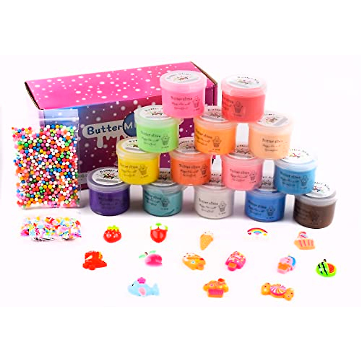 14 Pack Slime Kit Super Mini Butter Slime,Different Kinds of Color Scented Funny Slimes,Soft and Non-Sticky for Girls and Boys,Party Favor Gifts