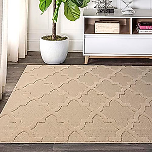 Garland Rug Quatro 6 ft. x 9 ft. Area Rug Tan