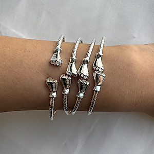 Better Jewelry Fist .925 Sterling Silver West Indian Bangles, 1 pair, Made in the Usa