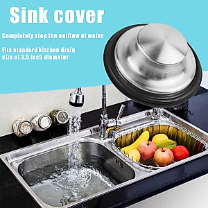 3 Pieces Kitchen Sink Stopper Strainer, 3 in 1 Kitchen Sink Basket Strainer, Universal Anti-Clogging Stainless Steel Sink Disposal Stopper, Perforated Basket Drain Filter Sieve