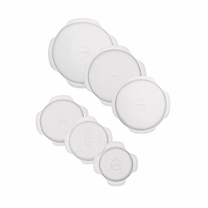 W&P Reusable Silicone Stretch Lid, Set of 6 Circular Lids, Dishwasher Safe, Freezer Safe, LFGB/Premium Materials, Microwave Safe, Clear