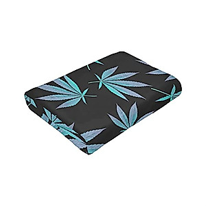 DICITNET Blue Leaves Weed Blanket Throw Blanket Lightweight Microfiber Blankets for Bed Couch Sofa Blanket Quilt 80"X60"