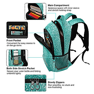 Eionryn Teal Turquoise Sparkle Backpack Aqua Green Laptop Backpacks Book Bags Water Resistant Daypack Durable College Shoulder Bag Sports Travel Day Pack