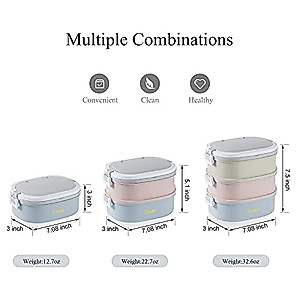 Slaipo Bento Box Adult Lunch Box, Leak-proof Lunch Box Containers Insulated Lunch Bag Fork Spoon, Portable Stackable Food Container Storage Boxes for Work School Camping, 3 Tiers