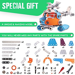 STEM Toys for 6-8 Year Old Boys 6 in 1 Educational Engineering Toy Building Sets, DIY Construction STEM Learning Toy Erector Kit for Kids Birthday Gifts for 8-12 Boys & Girls 150Pcs with Storage Box