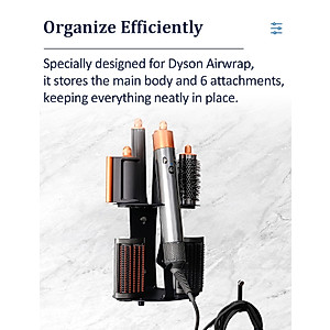 Curling Iron Storage Holder Attachments Compatible with Dyson Airwrap Organizer Wall Mounted Stand, Hair Wrap Rack on Desktop Accessories for Home/Bathroom