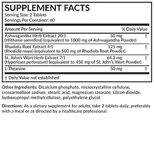 Futurebiotics Chill Pill + Ashwagandha, Rhodiola, St. John’s Wort, & L-Theanine - Non-GMO, 120 Vegetarian Tablets