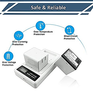 2-Pack 2440mAh Rechargeable Battery with LCD Dual Charging Station fit for Arlo Pro, Arlo Pro 2 Camera