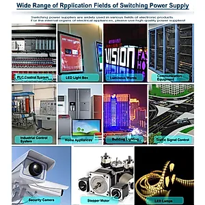 New Version AC to DC Converter, EAGWELL SMPS 110V AC to 12V DC Converter Power Supply Adjustable Switch Power Supply Transformer Max 50A 600W
