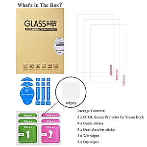 Screen Protector for Steam Deck 7 Inch 2022 Release, 9H Tempered Glass Film Easy Installation/Anti-Scratch/HD Clear for Steam Deck New Version 3 Pack