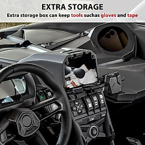 SAUTVS Electronic Device Tablet Phone Holder for Can-Am Maverick X3 2017-2024 Accessories, X3 Electronic Device Mounts with Storage Box Organizer Tray, Replace #715002874