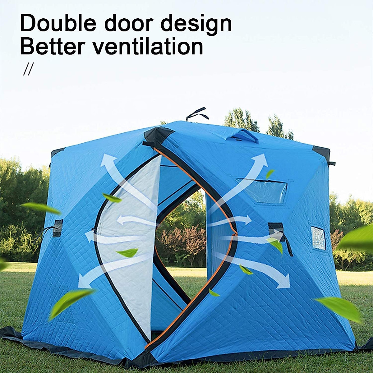 Ice Fishing shelter Ice Fishing Shelter Pop-Up Portable Insulated Ice Fishing Tent Ice Fishing House with Double Door Design Waterproof Oxford Fabric Ideal for Weekend Camping and Fishing