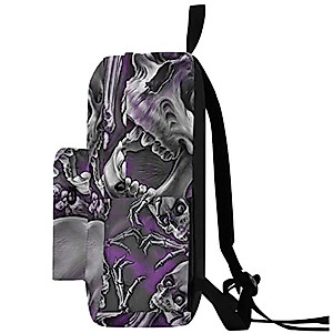 ZzWwR Scary Creepy Spooky Skeleton Large Portable Laptop Backpack Durable Travel Bag for Men Women School Bookbag Work Fit 16.5 Inch Notebook