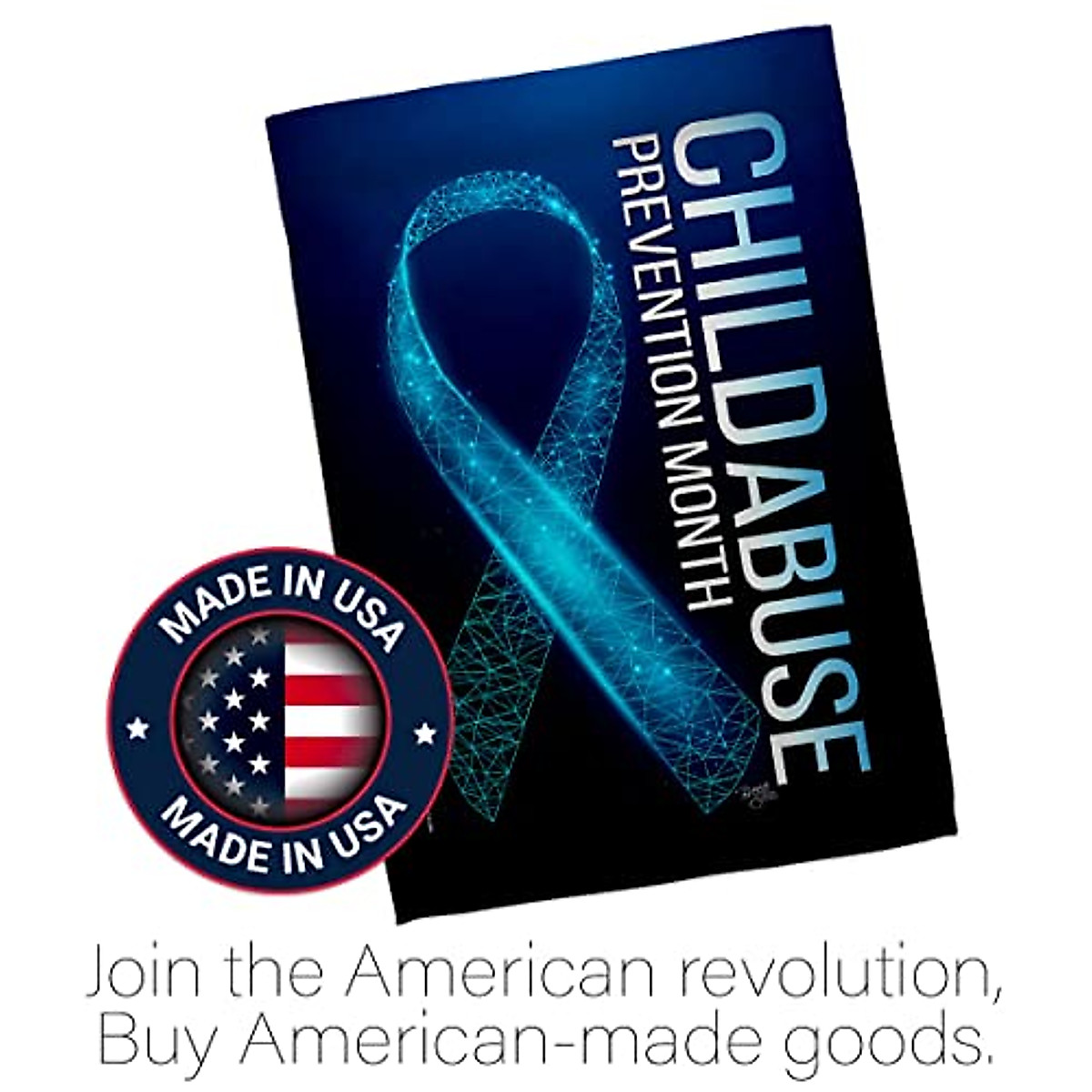 Breeze Decor Prevention Child Abuse Garden Flag Set Wood Dowel Support Awareness Inspirational Survivor Ribbon Cancer Autism Breast BLM House Banner Small Yard Gift Double-Sided, Made in USA