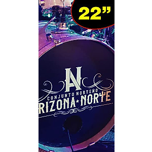 Custom 22 inch Bass Drum Decal - Drum Stickers & Decals, Full Color Custom Logo Band, Bass Drum Head Sticker Wrap, Easy Apply & Remove for Professional or DIY Kits, Made in USA