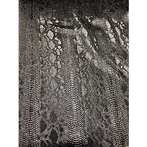 New Creations Fabric & Foam Inc, Faux Viper Snake Skin Vinyl-Faux Leather-3D Scales Fabric by The Yard, Black
