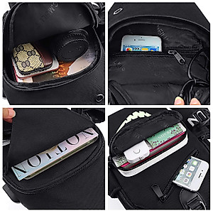 Xinveen Luminous Sling Bag Cross Body Shoulder Backpack Multifunction Chest Bag for Men Boys Travel Sports Evil Smile