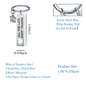 Singer Keychain Gifts Merch,All This Late Night Talking Stainless Steel Keychain,for Girl Women Birthday Valentine Day Decoration