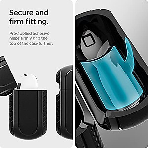 Spigen Mag Armor (MagFit) Designed for Airpods 3rd Generation Case MagSafe Compatible Magnets Embedded Airpods 3 Case with Keychain (2021) - Matte Black