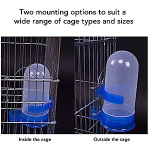 Pssopp Automatic Bird Feeder Bird Water Dispenser Clear Bird Food Seed Dispenser Container Hanging Cage Feeder Dispenser