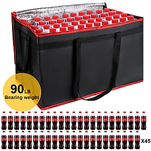 musbus For doordash catering bag 22x14x13 Black Red Insulated Food Delivery Bag Cooler Bags Keep Food Warm Catering Therma for doordash Catering Cooler BagsTherma Shopper hot XXXL 22w x 14 lx 13d
