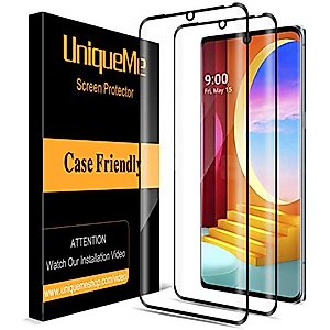 UniqueMe [2 Pack] Screen Protector Compatible for LG Velvet/LG Velvet 5G UW Tempered Glass,3D Full Coverage Film HD [Easy Installation] Edge to Edge Protection