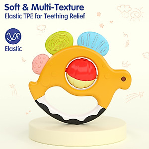 BABYFUNY Baby Toys 3-6 Months Dinosaur Rattle Toy - Baby Teething Toys for Babies - Baby Girl Gifts - Baby boy Gifts - Shaker Grab Spin Baby Toys 6 to 12 Months