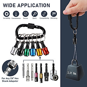 Valkynos Bit Holder Cool Gadgets, Cool Stuff Quick Release Bit Holder, 1/4 Drill Bit Holder Keychain 12Pcs, and 105° Right Angle Drill Attachment for Tight Spaces, 13Pcs Stocking Stuffers for Men Dad