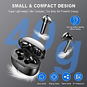 Wireless Earbuds, Bluetooth 5.3 Headphones with 4 Mic, 2023 Bluetooth Earbuds in Ear Mini ENC Noise Cancelling Earbuds 40H Deep Bass Wireless Earphones, USB-C, IP7 Waterproof Ear Buds for Android iOS