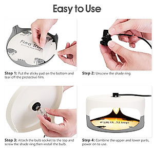 Flea Traps for Inside Your Home, 2 Pack Flea Trap Light, Flea Traps Indoor for Home, Bed Bug Killer w/Sticky Pad Refills & Bulb, Odorless Insect Treatment Trap Catcher Pest Control for Pet