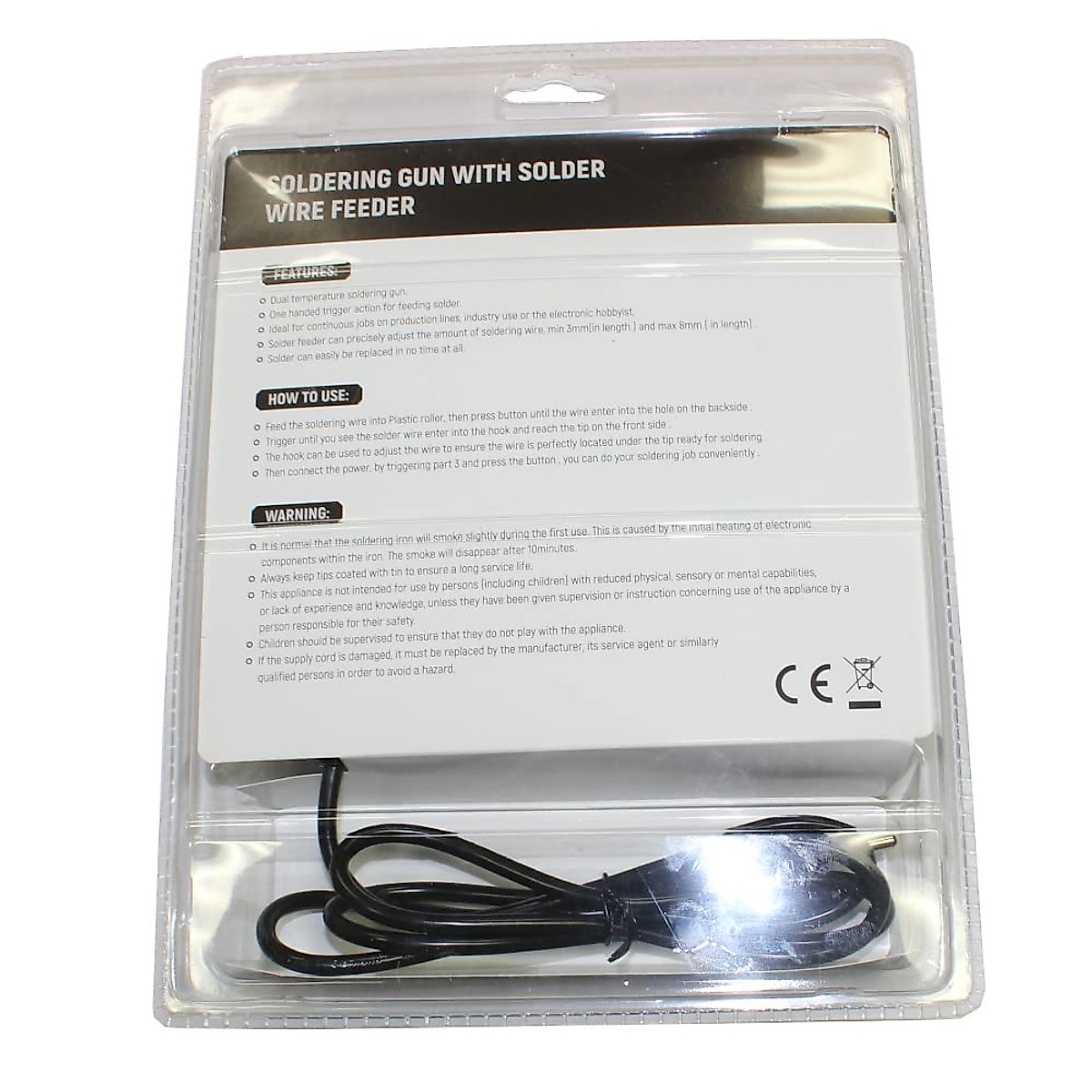 30W/60W Soldering Gun with Solder Wire Feeder - Electricians Essential - Soldering Iron Thermostat Tool Kit for DIY Kits & Electronics - Handheld Welder Temperature Gun for Home Improvement