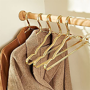 FSYSM Clothes Hangers 10pcs Aluminium Alloy Coat Hangers Anti-Slip Seamless Metal Drying Rack Wardrobe Organizer (Color : B, Size : 10pcs)