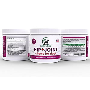 Genuine Naturals™ Hip and Joint Supplement for Dogs - Glucosamine Chondroitin, MSM, Organic Turmeric Soft Chews, Dog Vitamins, Supports Healthy Joint Function and Helps with Pain Relief,120 Count