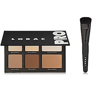 LORAC PRO Contour Palette & Contour Brush | Contour Powders & Highlighter Makeup | Mirror Compact