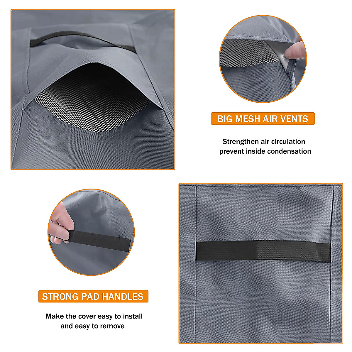 Dalema Outdoor Swivel Lounge Chair Cover 2 Pack,Heavy Duty 100% Waterproof Patio Swivel Chair Covers,Weatherproof Furniture Protective Cover for Lawn/Garden Swivel Chair(37.5" Lx39.25 Wx38.5 H,Grey)