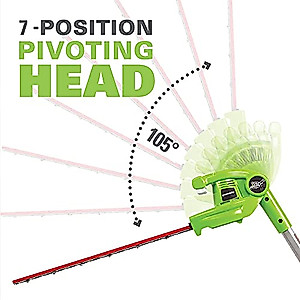 Greenworks 40V 8-inch Cordless Pole Saw with Hedge Trimmer Attachment 2.0Ah Battery and Charger Included, PSPH40B210