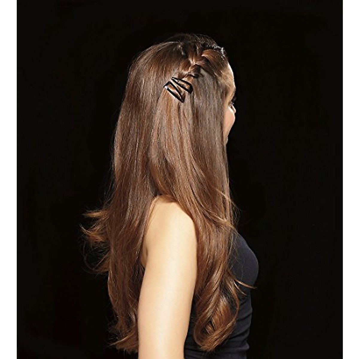 Revlon Rubberized Double Grip Black Hair Clips, 6 count