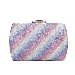 MXIAOXIA Metal Rainbow Clutch Women Crystal Evening Bags Clutches Party Cocktail Purses and Handbag