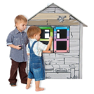 Adventure Awaits! Kids Cardboard Farm Playhouse - Color, Draw, and Customize - Great for Playtime and Arts-and-Crafts Time