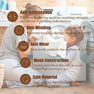 6 PCS Mesh Laundry Bags Set for Delicates, Durable Zipper Machine Washable Laundry Storage Bags Travel Storage Organize Bag for Undergarments, Bra, Blouses & Sweaters, Socks