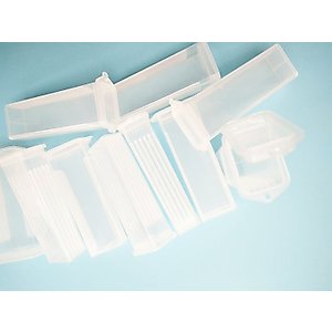 Plastic Rectangle Microscope Glass Holder Slide Box for 5 Slides (10)