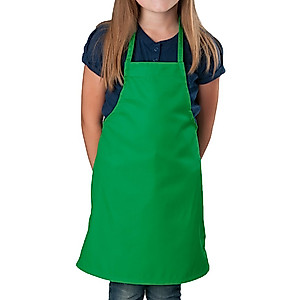 KNG Kids Cooking Apron for Girls and Boys – Medium, Kelly Green