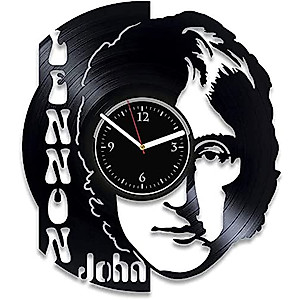 Kovides J. Lennon Vinyl Wall Clock The Beatle Home Decor Beatle Wall Art Music Clock John Lenno Xmas Idea for Fan Rock Band Art Beatle Vinyl Record Clock J.Lennon Birthday for Man
