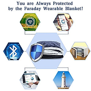 NHGYESJWUU Faraday Wearable Blanket for Sleeping, Faraday Protection Blankets in Pregnancy, Oversized Wearable Hoodie with Faraday Fabric, Warm Flannel Wearable Blanket Cover for Belly