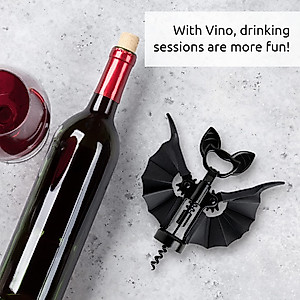 Vino Spooky Bat 2-in-1 Wine & Beer Opener and Agatha Kitchen Spoon Rest by OTOTO - Bundle of 2 Fun Kitchen Gadgets